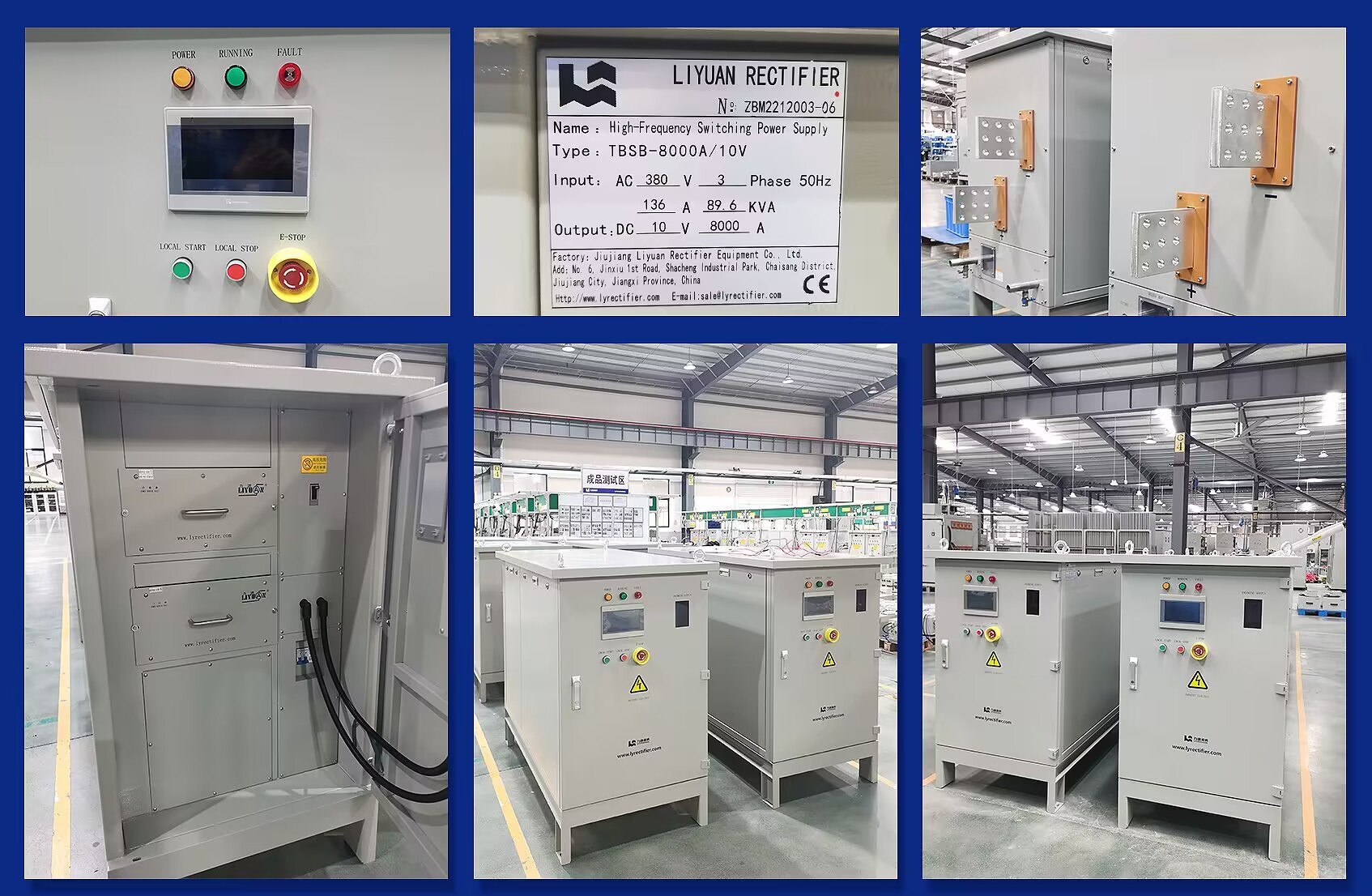 Turkish Customers 10v 8000a Chrome Plating Rectifiers Finished Liyuan Plating Rectifier